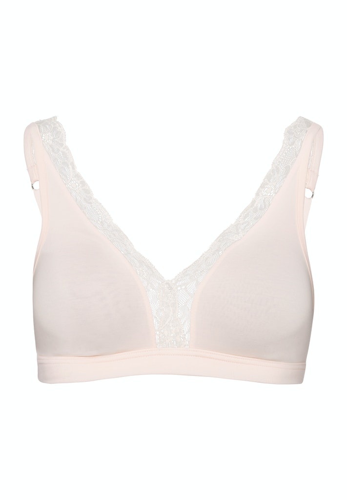 Cotton Lace Soft Cup Bra Powder (072431) - HANRO | Luxurieus ...