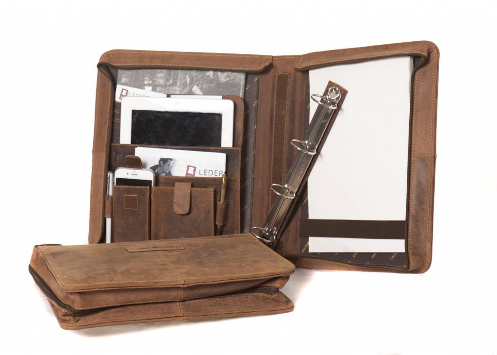 Leren vintage documentenmap - Lederonline