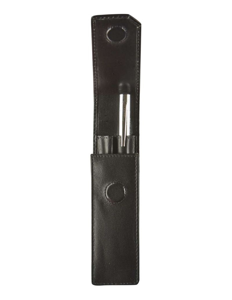 Leren pen etui Maverick - Zwart voor 2 pennen - Lederonline