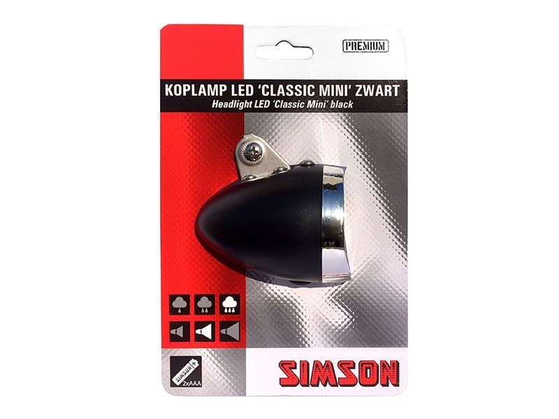 Simson Battery Front fork headlight '' Classic Mini '' black - Robert ...
