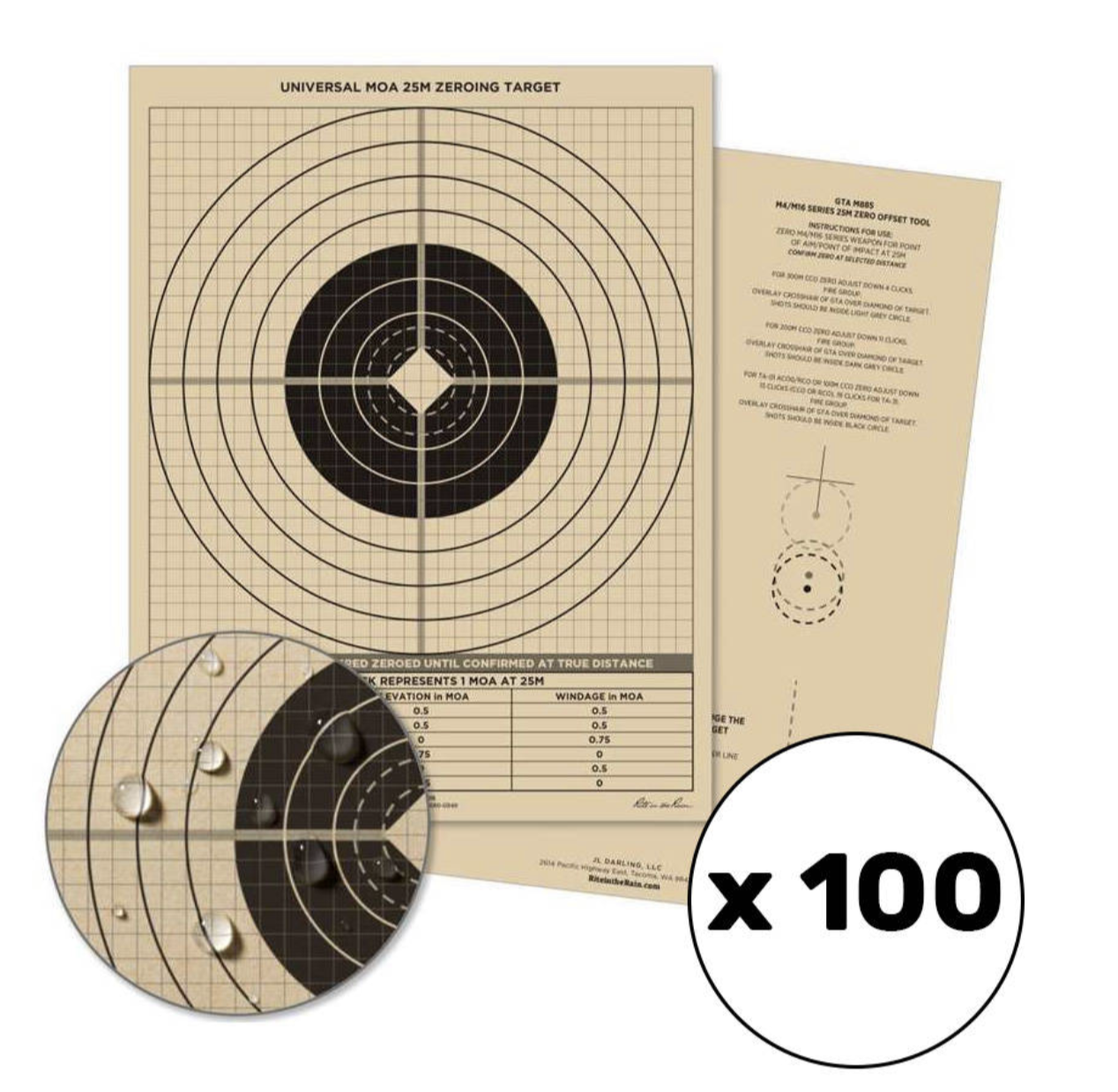 Rite In The Rain 25 Meter Zeroing Target (A4). - Airsoftshop Europe