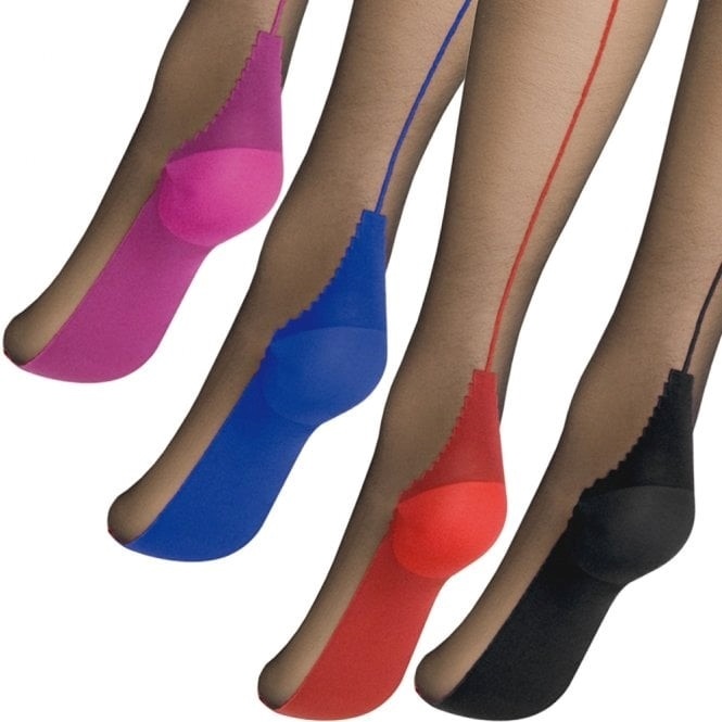 10D. Nylon kousen voor jarretelles met naad