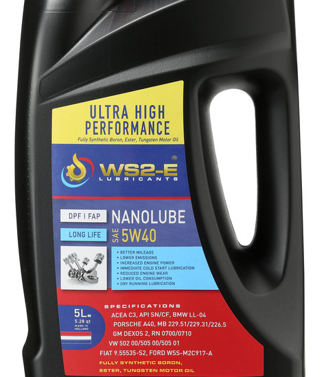 WS2-E Nanolube 5W40 *5 liter Boron, Ester, Tungsten motorolie - Ardeca ...