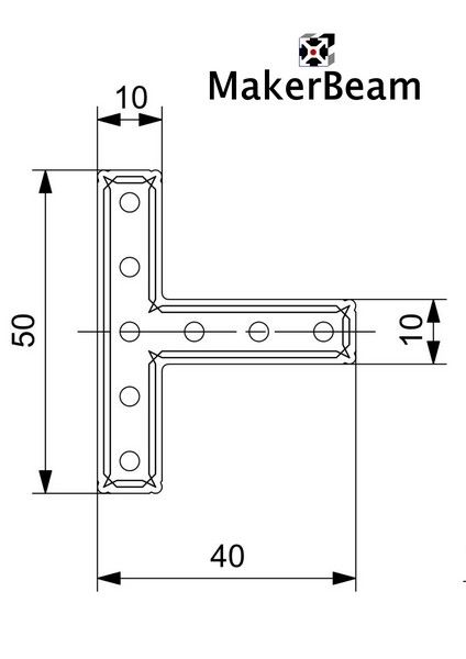 T brackets (12p) - MakerBeam