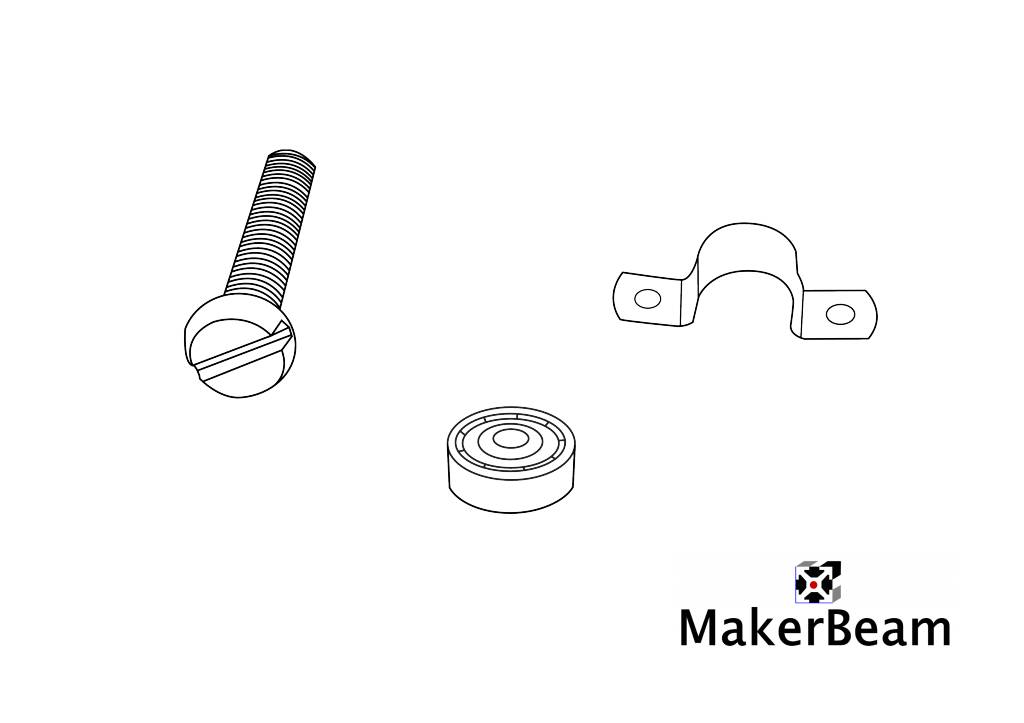 Hinge bearings for MakerBeam (5p) - MakerBeam