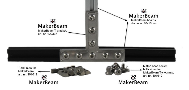 T brackets (12p) - MakerBeam