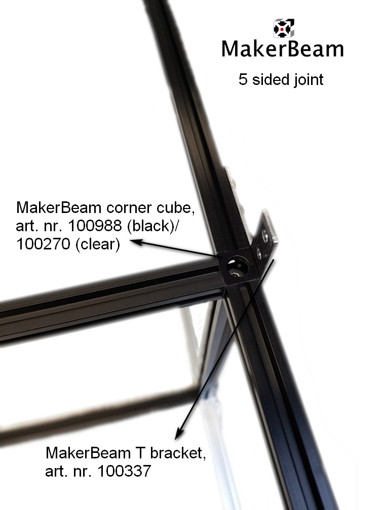 Corner cubes (12p) black for MakerBeam - MakerBeam