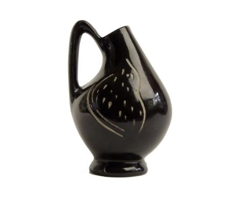Vintage hoogglans zwart design vaasje, Deens uit de zestiger jaren ...