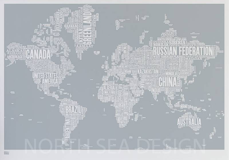 British screen print World by Bold & Noble in stock at North Sea Design ...