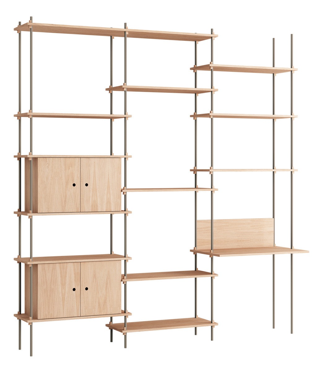 Het Deense Moebe Shelving System met bureau bij North Sea Design ...