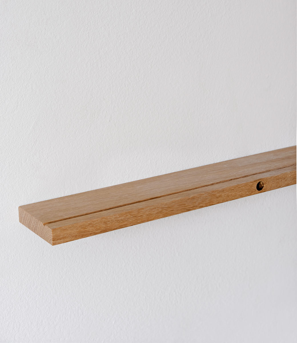 Moebe Gallery Shelf in 2 sizes in natural or black stained oak - NORTH ...
