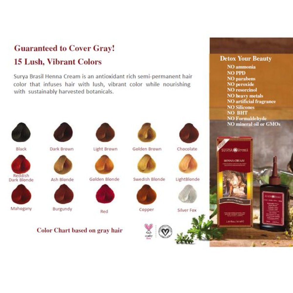 Surya Brasil Henna Cream Mahogany | natural hair colour - De Groene Drogist