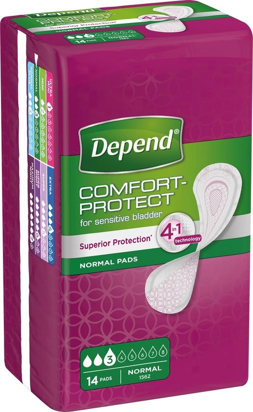 Depend incontinence pads Normal - 14 pieces - Onlinevoordeelshop