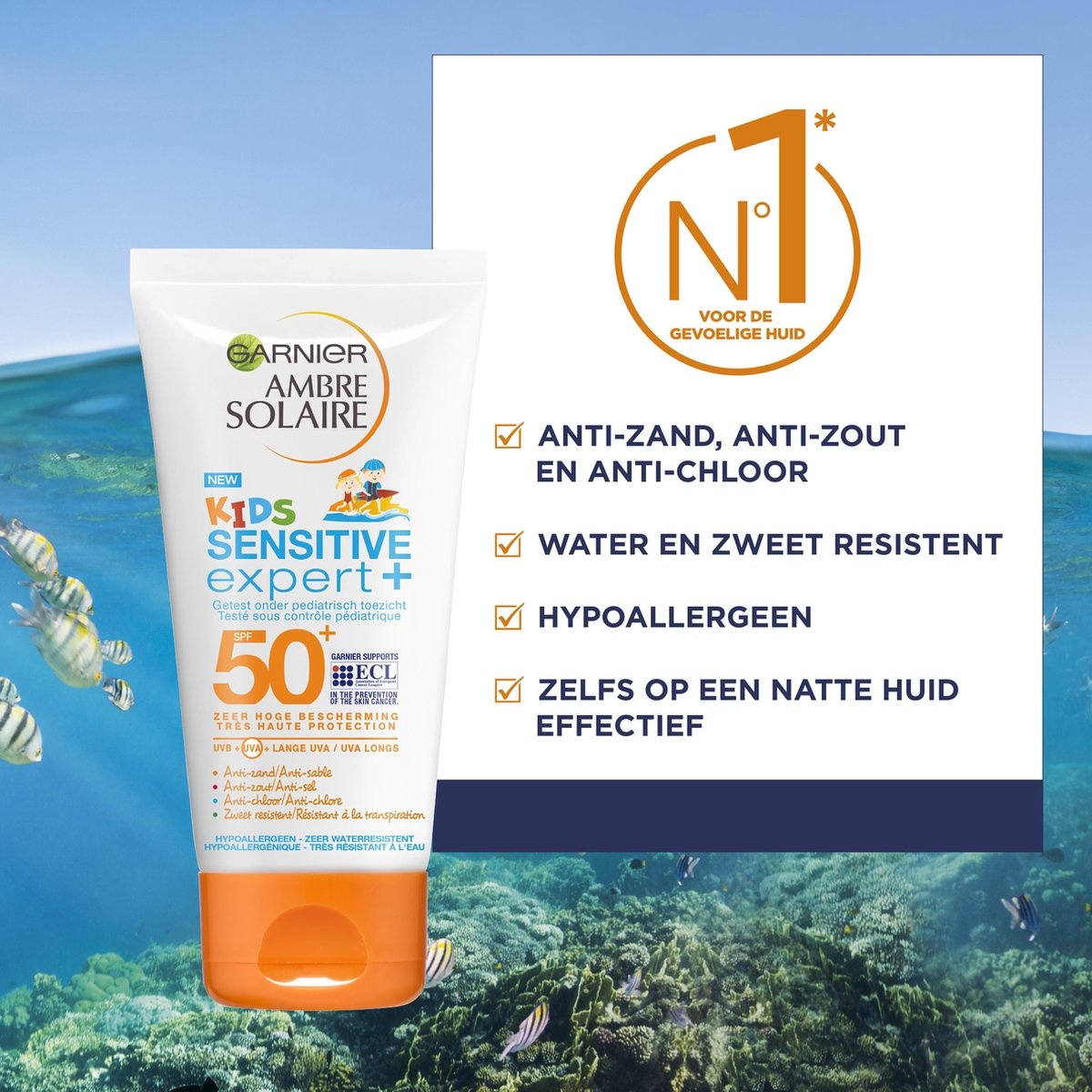 Garnier Ambre Solaire Kids Sensitive Zonnemelk SPF 50+ 200ml ...