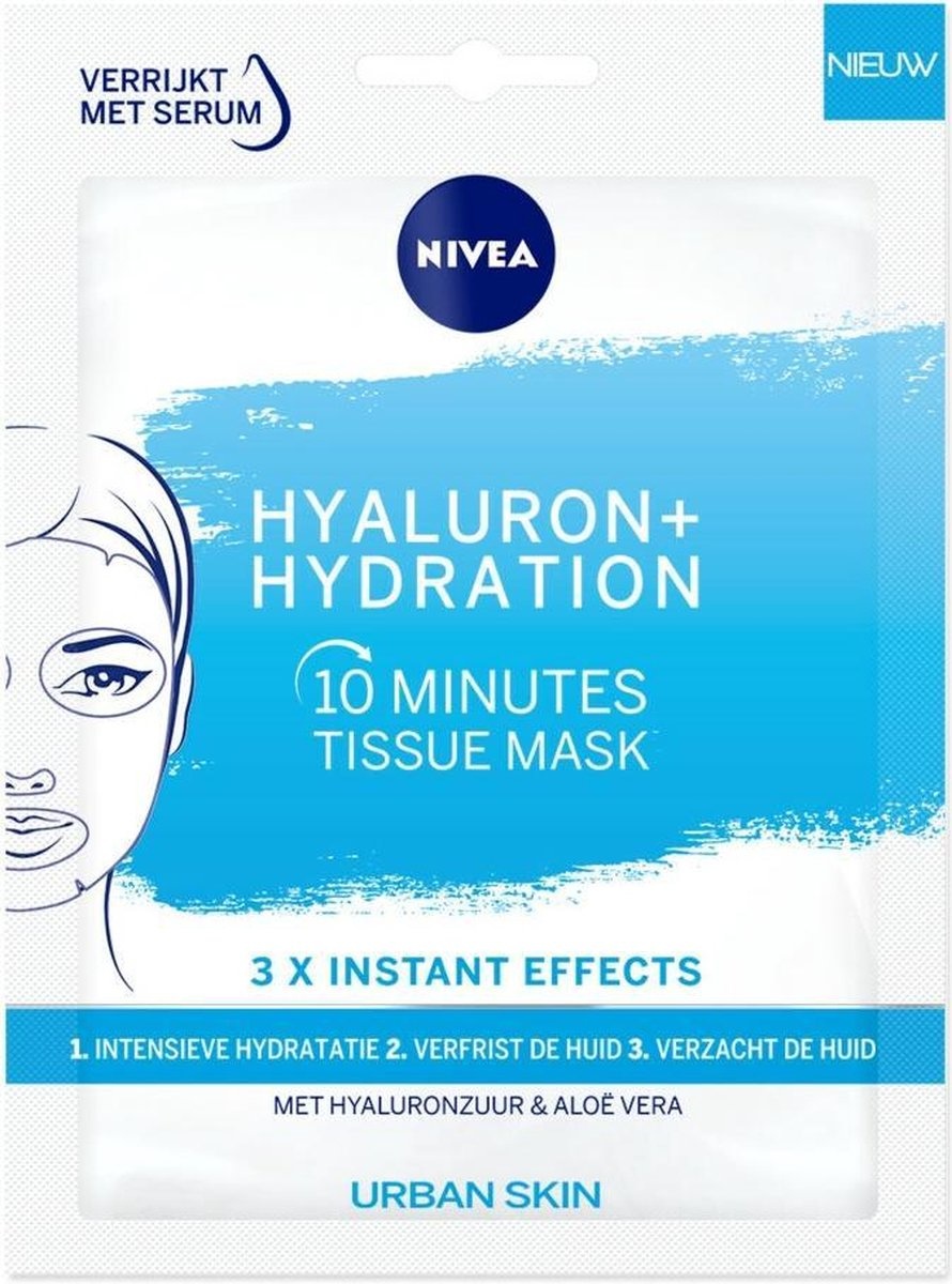 Nivea Urban Skin - Hyaluron & Hydration Tissue Mask - Onlinevoordeelshop