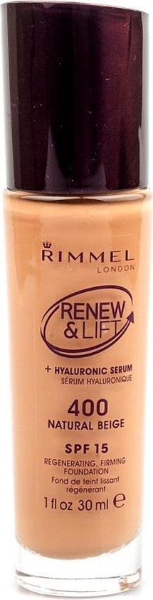 Rimmel Renew & Lift Foundation with Hyaluronic Serum - 400 Natural ...