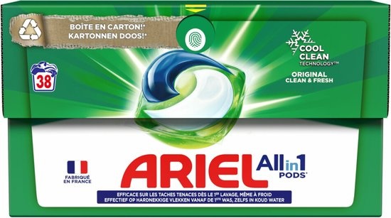 Ariel All-in-1 Pods Detergent Capsules Original 38 pcs - Onlinevoordeelshop