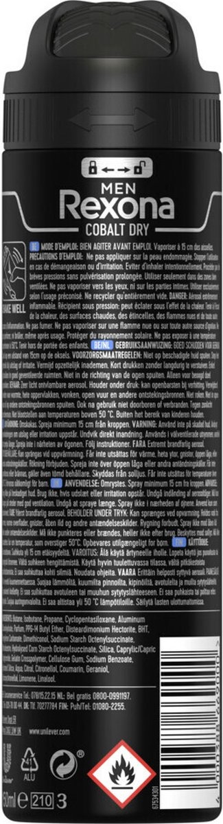 Rexona Men Deodorant Spray Cobalt Dry 150 ml - Onlinevoordeelshop