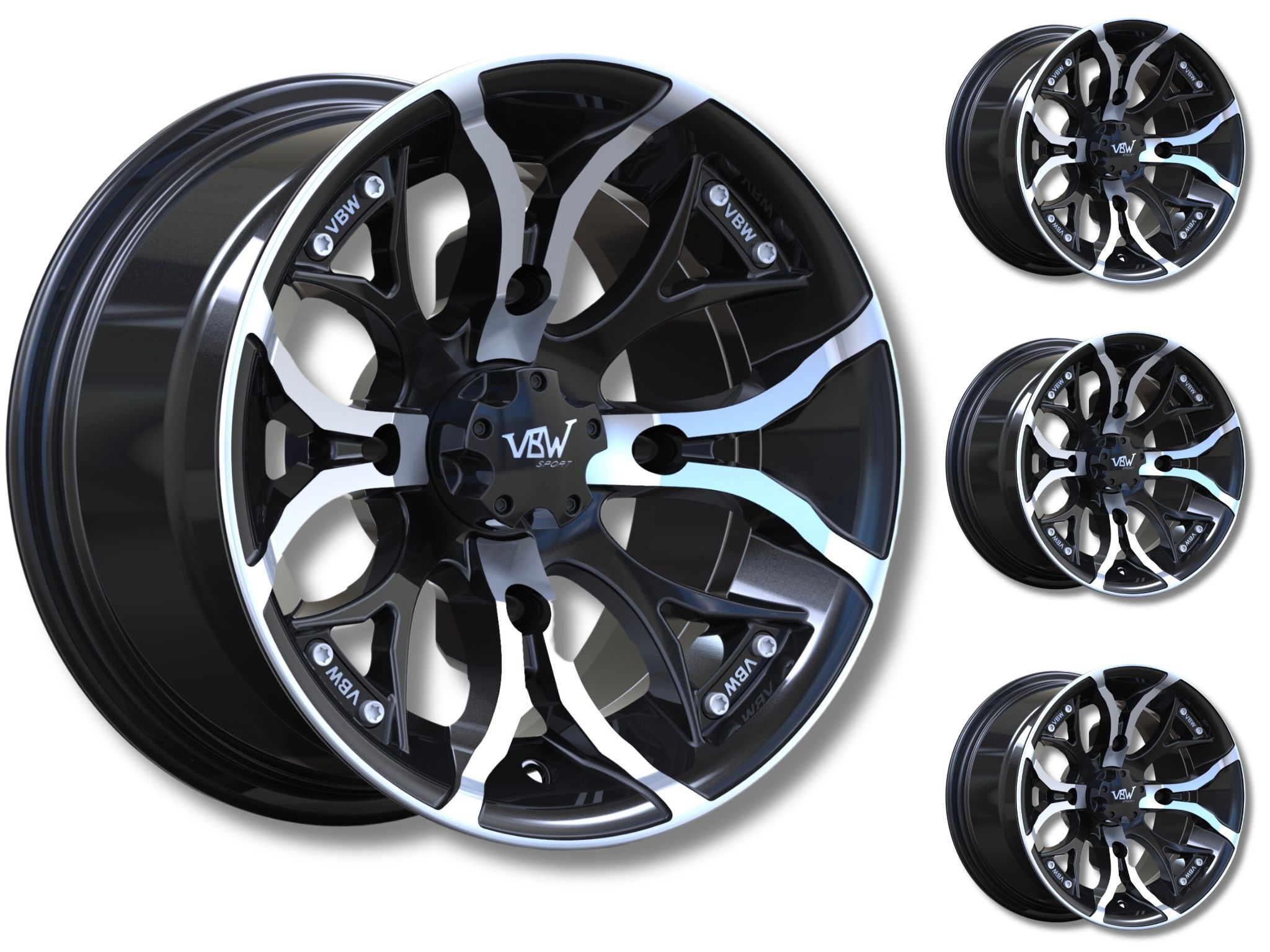 VBW A2 ATV 14" Alufelgen Satz silver / matt black 14x7 & 14x8 - Quadatvshop