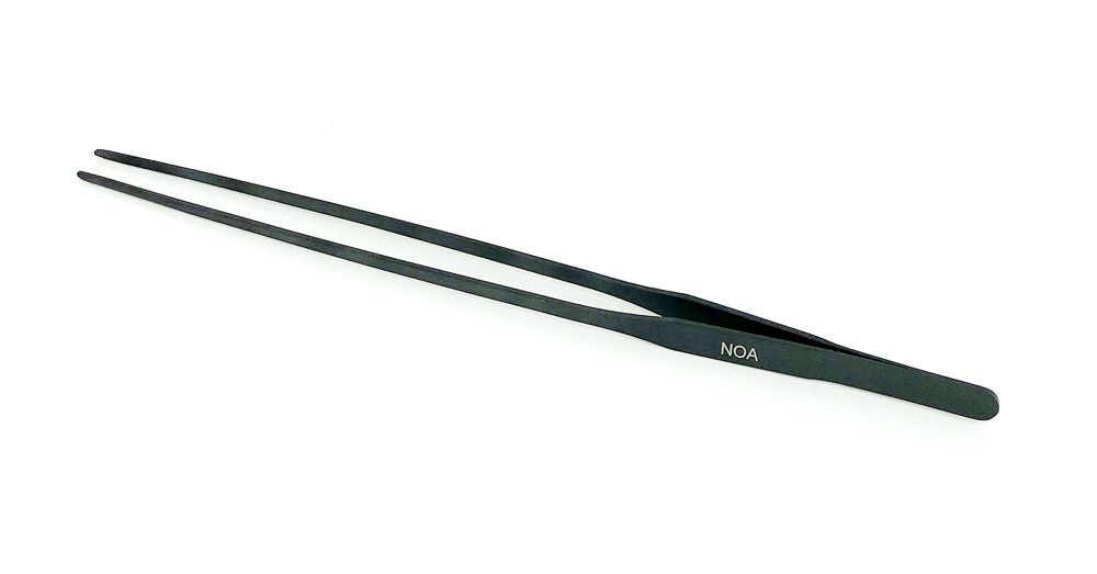 Edelstahl Pinzette gerade P27 schwarz 27cm Länge | Garnelenmarkt.ch