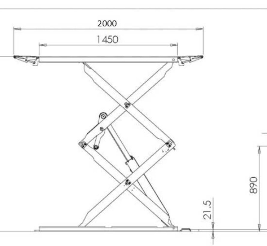 Profi Scissor bridge double superstructure 3.0 ton 220 - 230v - ToolMania