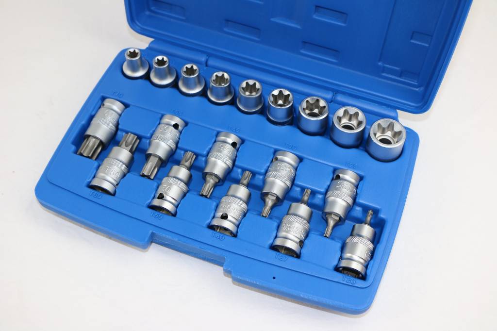 19 Delige 1/2" Inwendige en Uitwendige Torx Doppenset - ToolMania