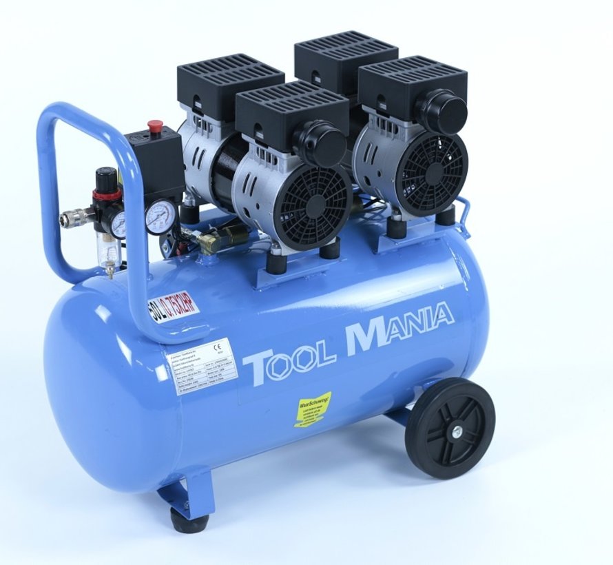 50 Liter Professionele Low Noise Compressor 1,5HP 230v - ToolMania