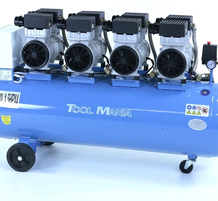 TM 200 Liter Professional Low Noise Compressor 6 HP 230v - ToolMania