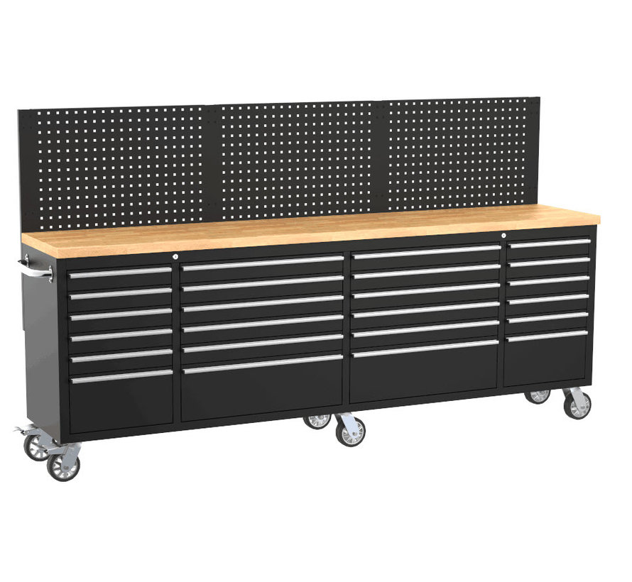 TM TM 258 cm Profi Tool trolley / Workbench with Wooden Blade - BLACK ...