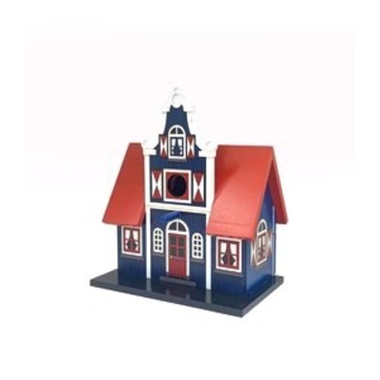 birdhouse in the shape of a transverse gable house