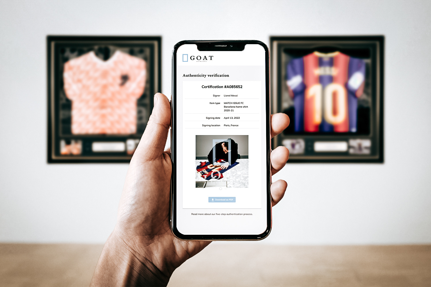 Verifieer de echtheid eenvoudig met uw mobiel - De Hand Van Maradona