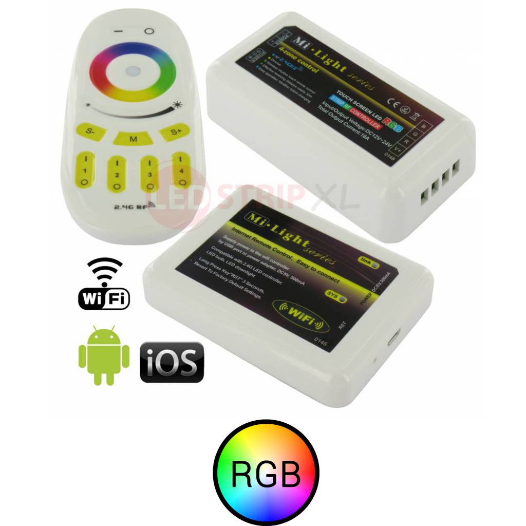 RGB LEDStrip 4-Zone RF controller & WiFi SET | LEDStripXL - LEDStripXL