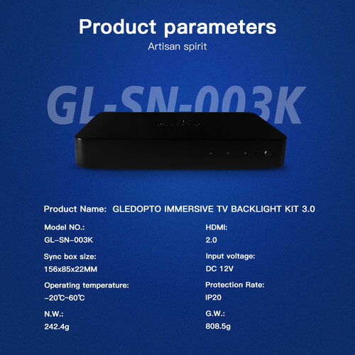 LED Ambient TV Backlight Kit 3.0 HDMI Sync Box - LEDStripXL