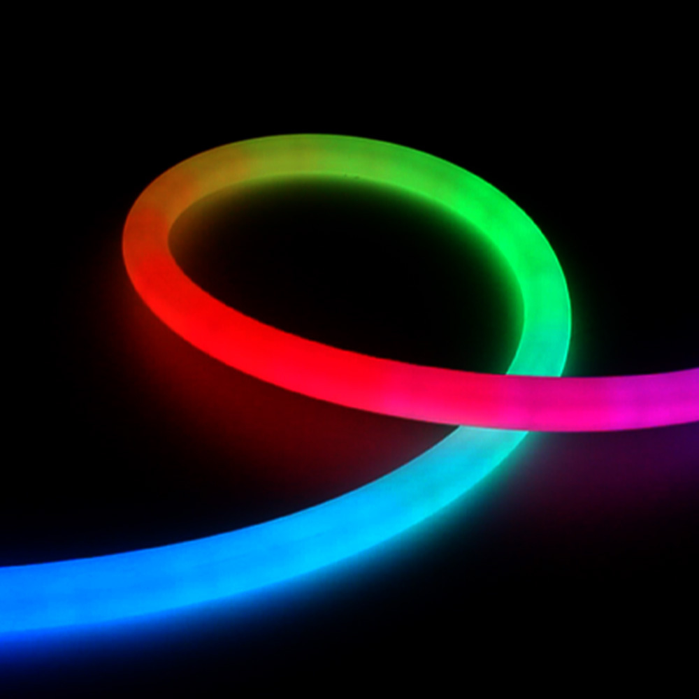 Neon LEDStrip 360 graden rond - Pixel instelbaar - RGB - 5 meter - IP67 ...