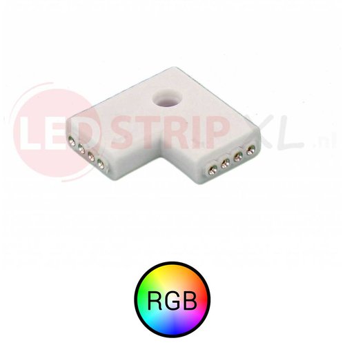 RGB LEDstrip hoek koppelstuk 90 graden 4 pins | LEDStripXL - LEDStripXL