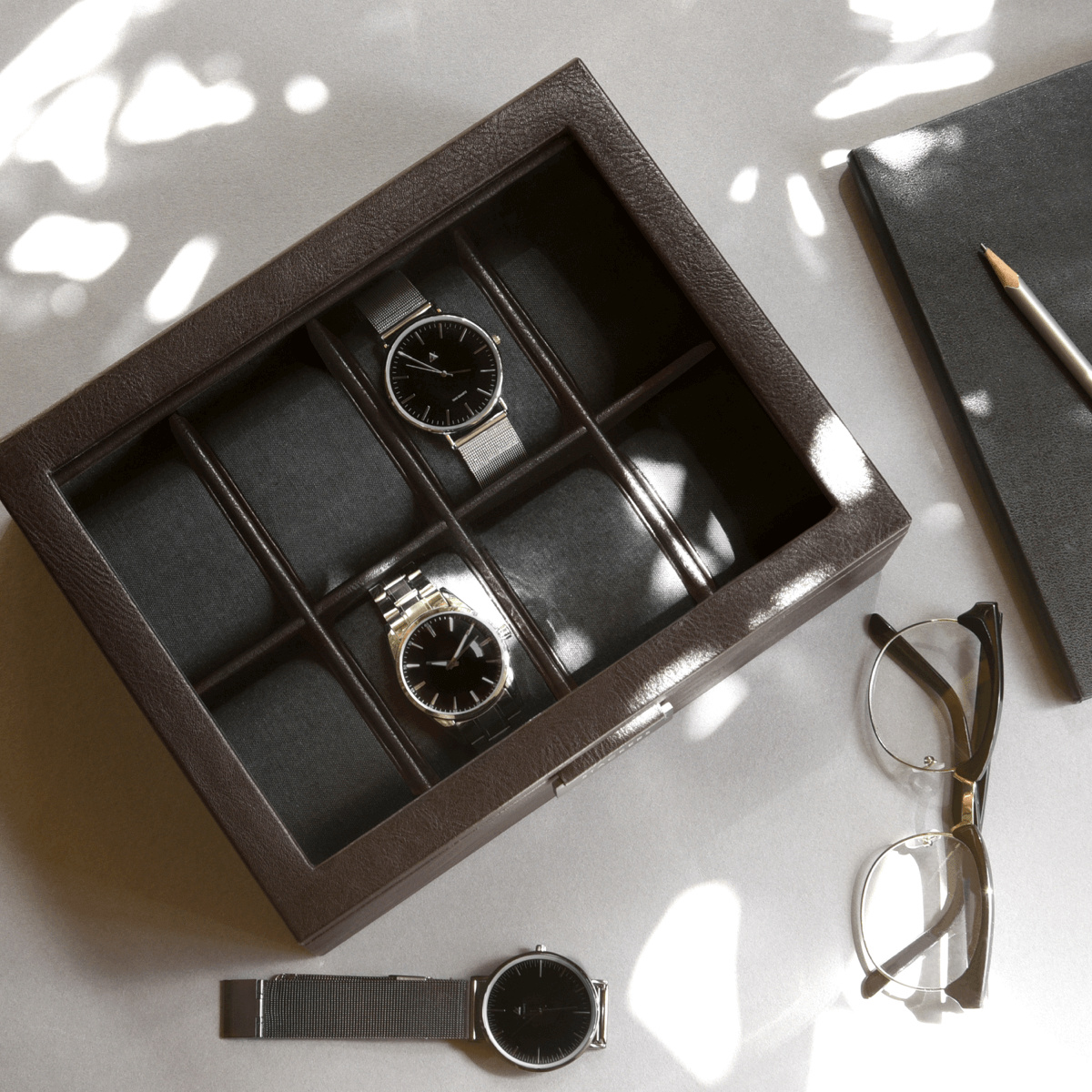 STACKERS "8-Watch Box" Brown - STACKERS BOX