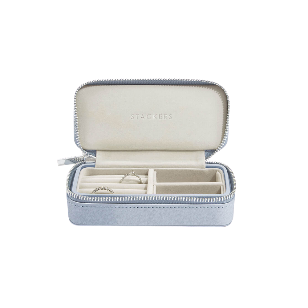 Medium Travel Box Lavender & Grey Velvet - STACKERS & Co