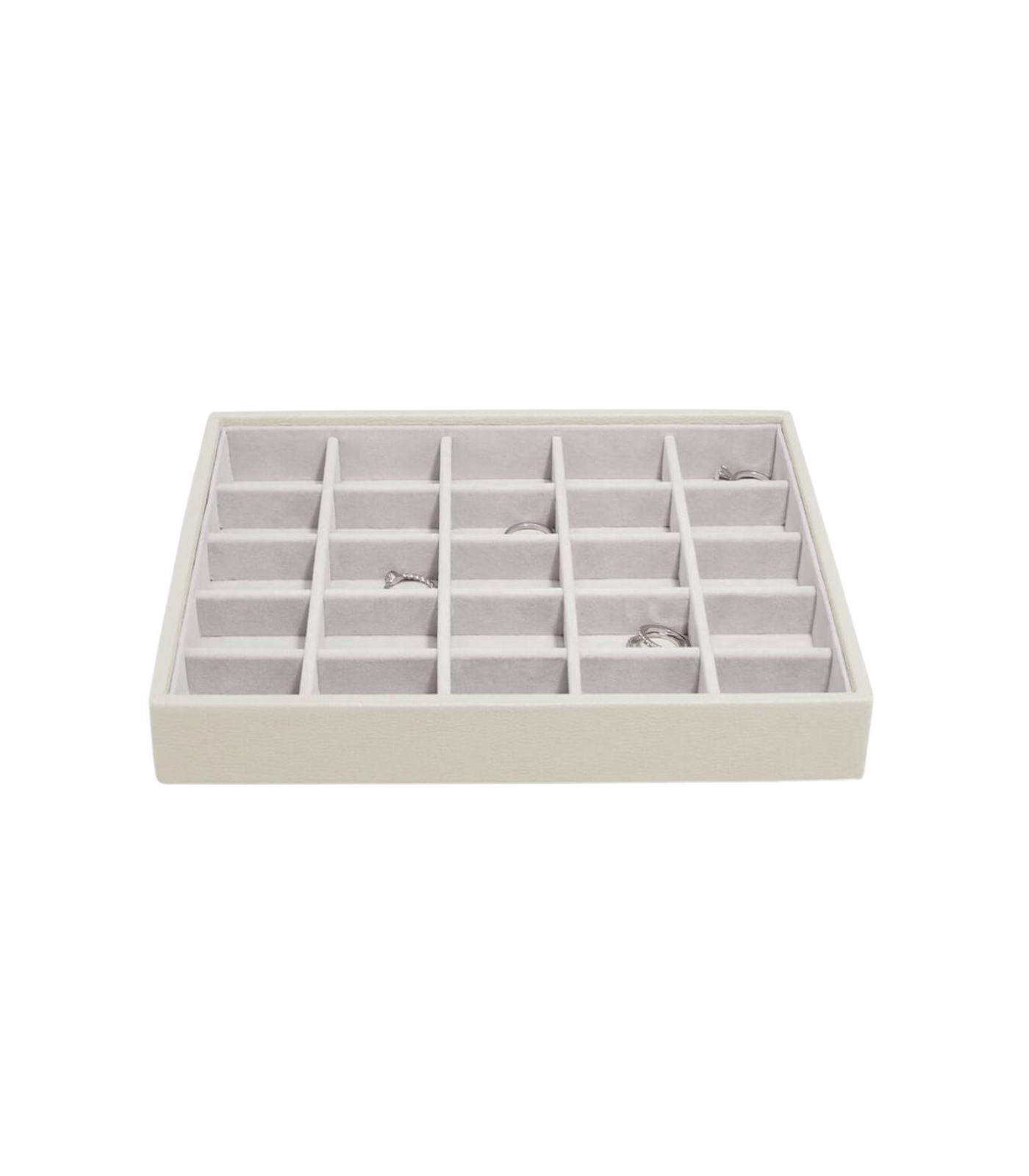 Classic 25-Section Box / Oatmeal & Grey Velvet - STACKERS BOX