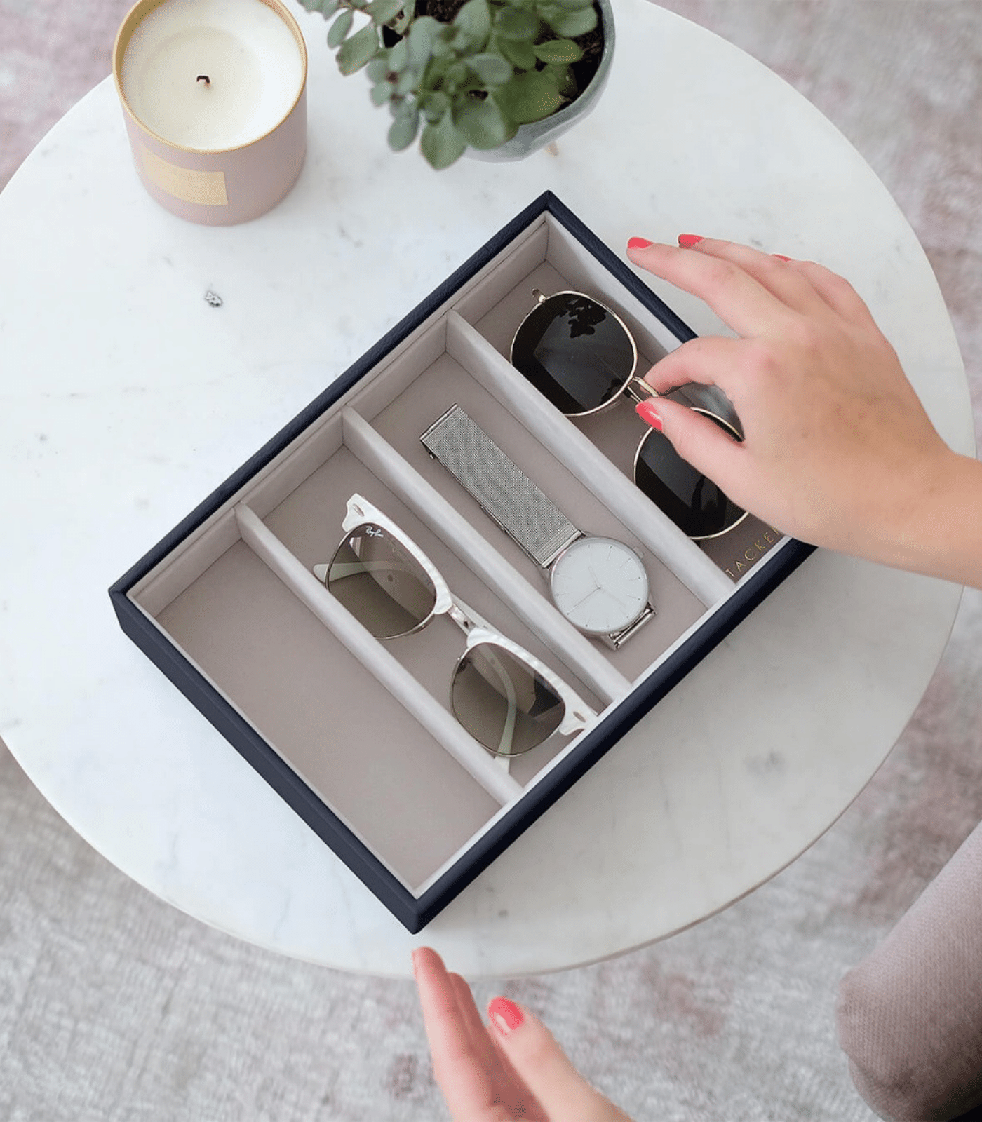 STACKERS "Classic" Eyewear Box / Navy Blue & Grey - STACKERS BOX