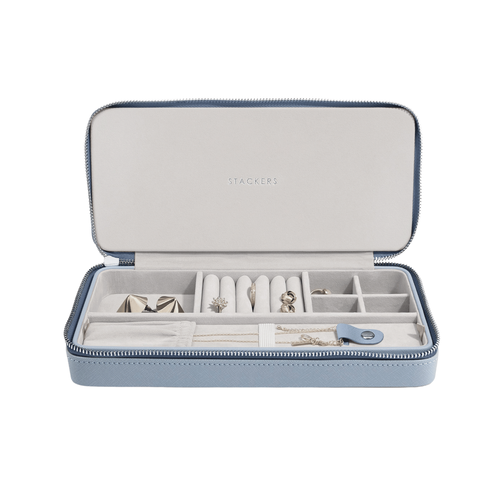 STACKERS Travel Box "Sleek" Blush & Grey Velvet - STACKERS BOX