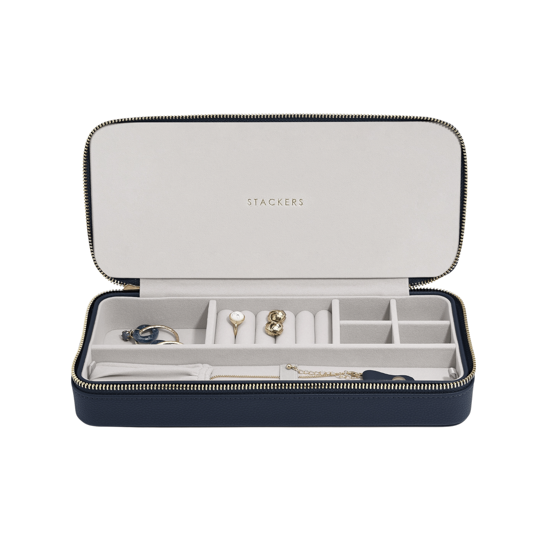 STACKERS Travel Box "Sleek" Blush & Grey Velvet - STACKERS & Co