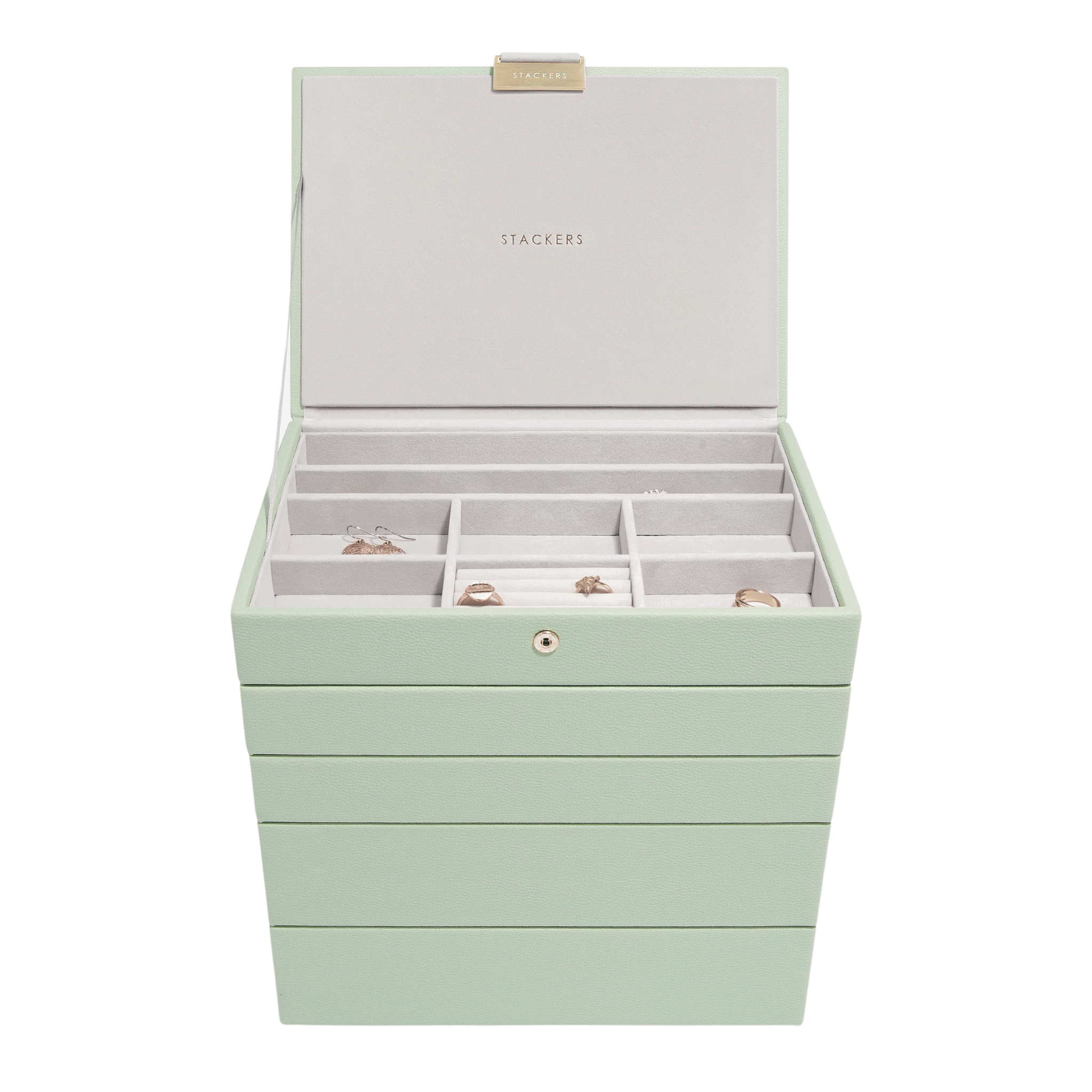 STACKERS "Classic" Jewelry Box 5-Set in Sage Green - STACKERS & Co