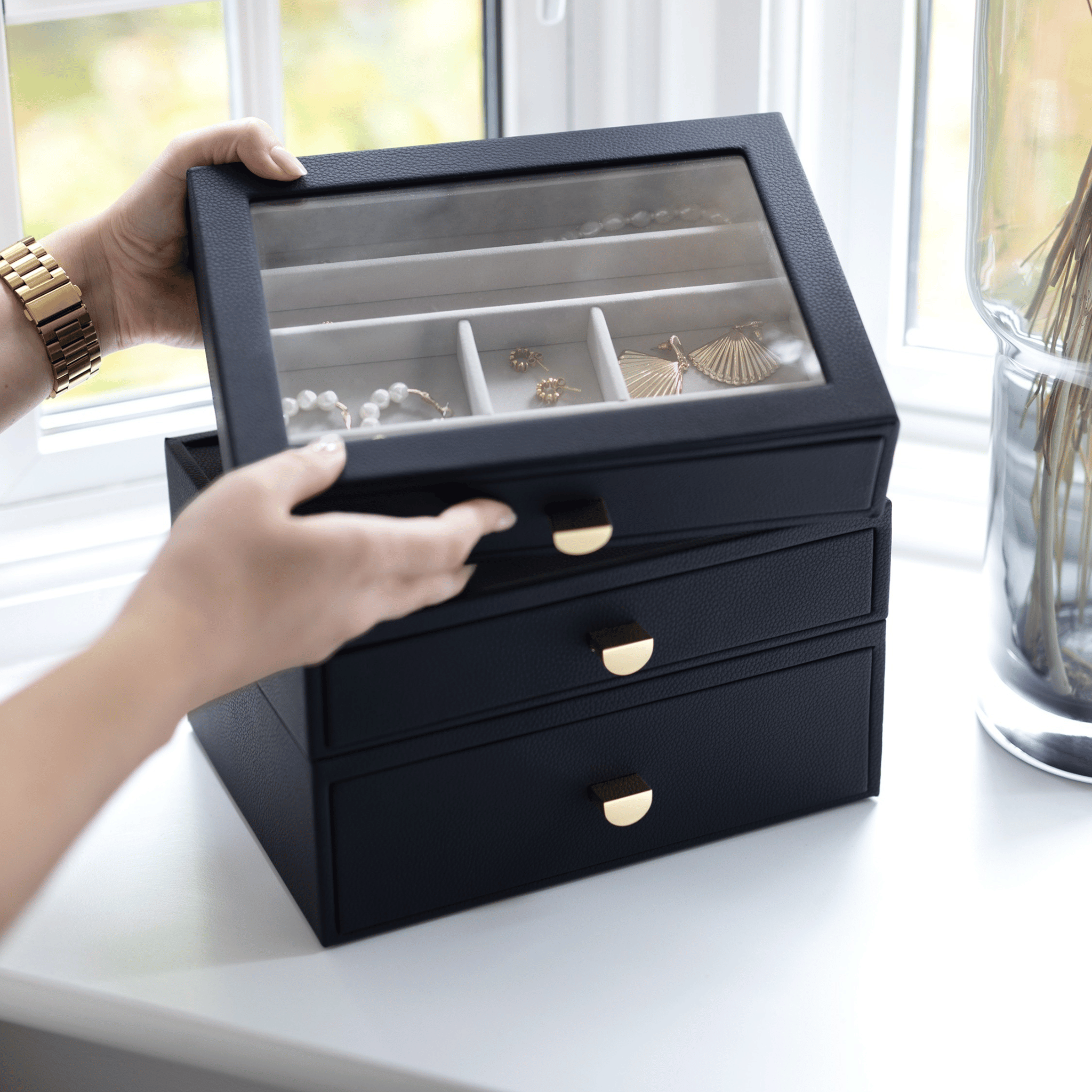 STACKERS "Classic" Drawer 3-Set / Navy - STACKERS & Co