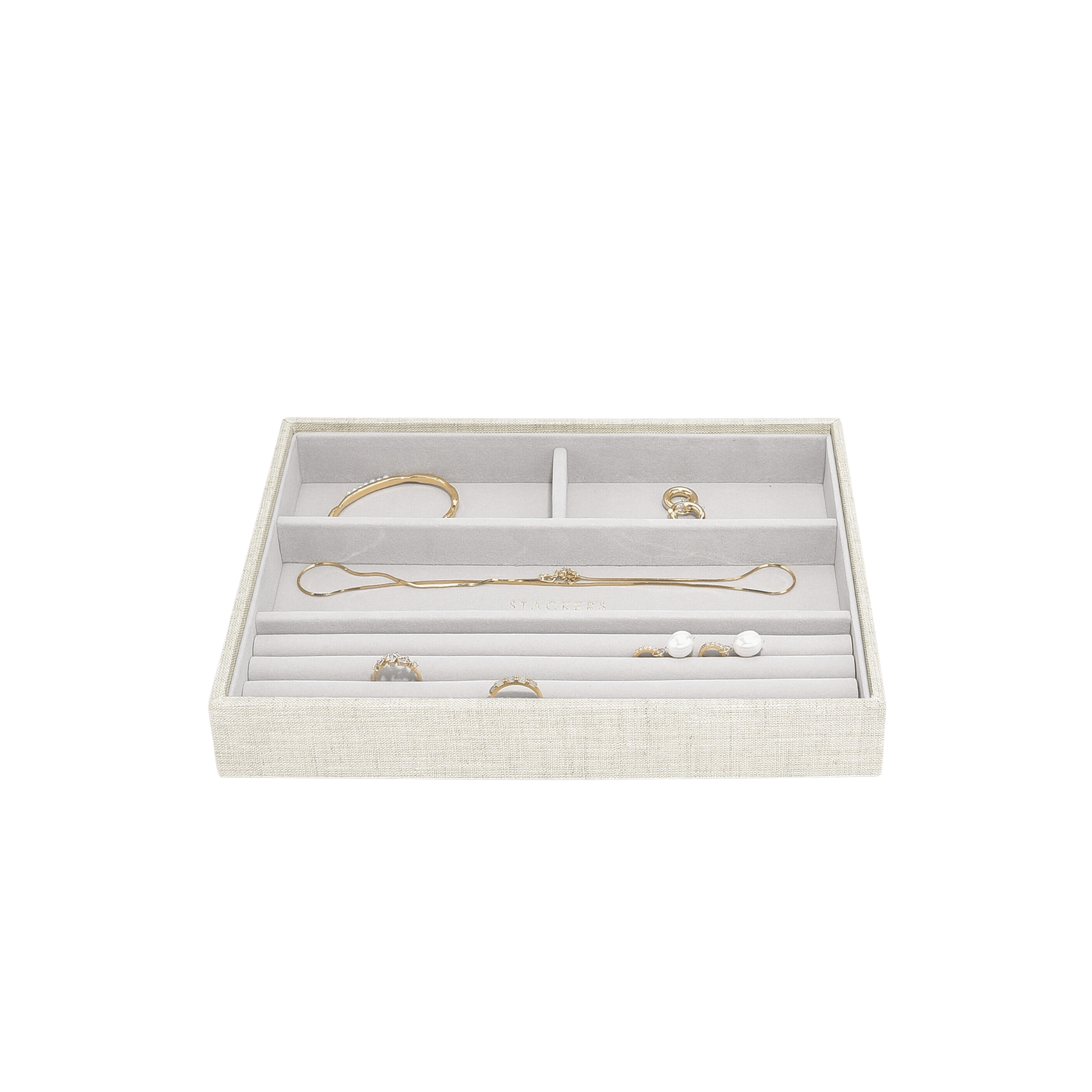 Classic 4-Section Box | Oatmeal & Grey - STACKERS BOX