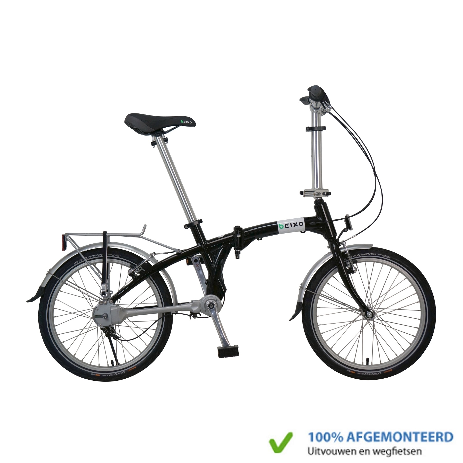 Beixo Vouwfiets Compact met cardanas Zwart - Dahon-Vouwfietsen.nl