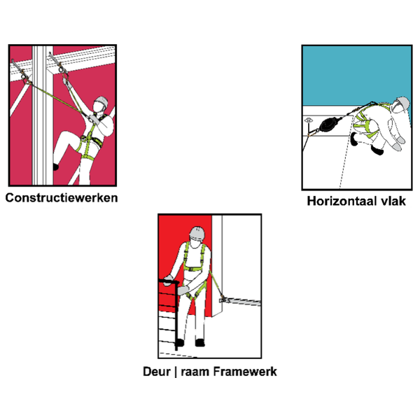 Kratos Standaard set valbeveiliging steiger met 1 haak, maat M-XL ...