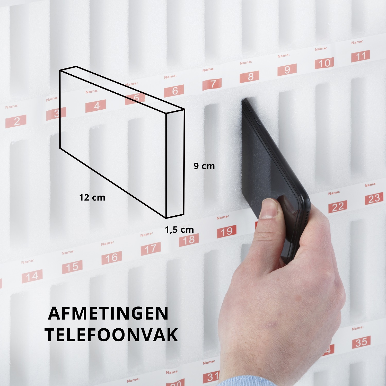 Smartphone Koffer met Opberg Systeem voor 48 Mobiele Telefoons ...