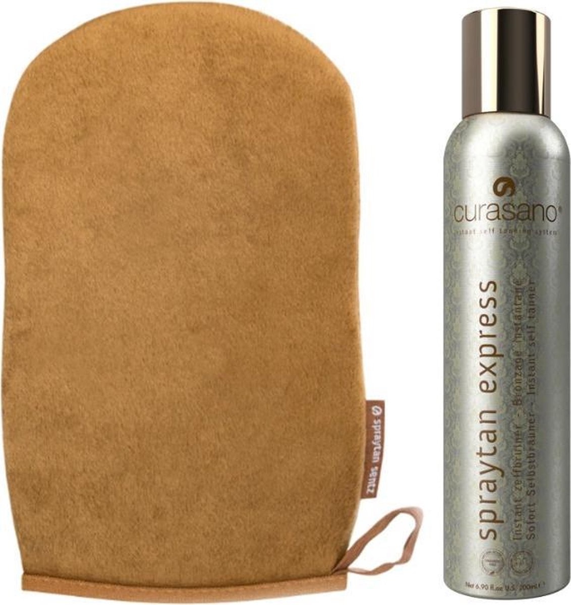 Curasano Spraytan Express Tanning Spray 200ml + handschoen - Haarboetiek.be