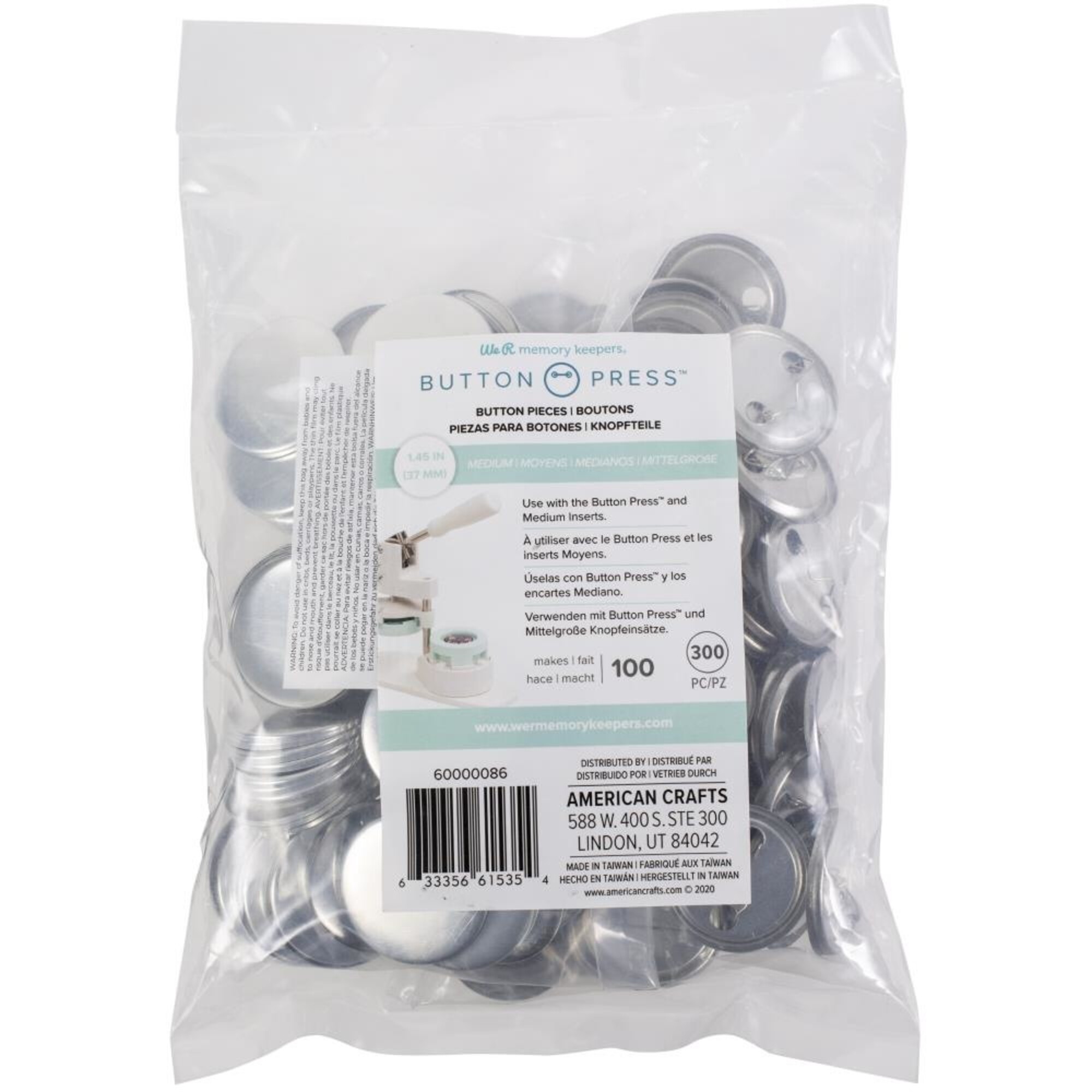 Button Press Button Navulverpakking MEDIUM (100 buttons) - Silhouetteshop