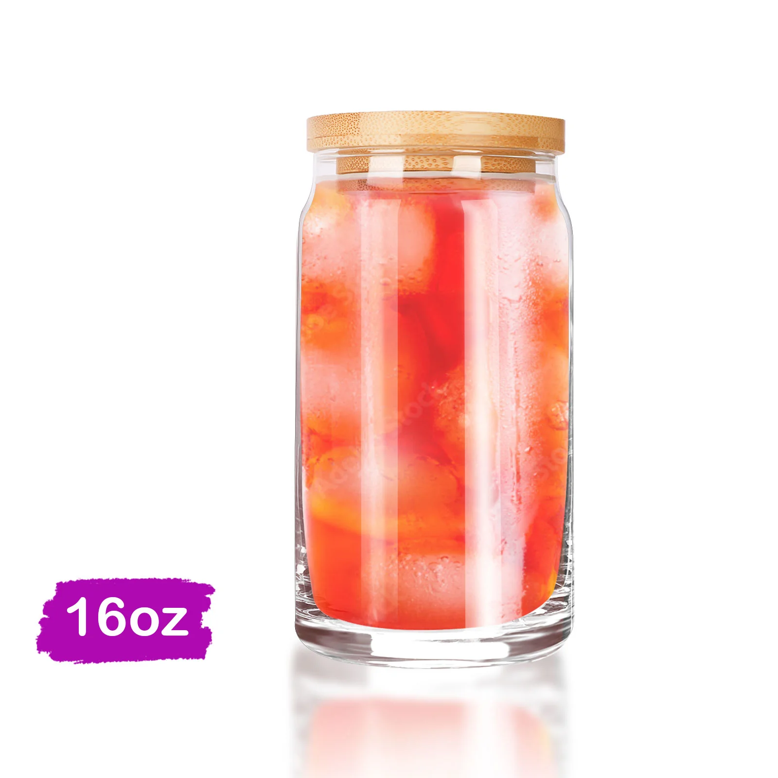 Beer Can Glas met bamboo deksel - Silhouetteshop